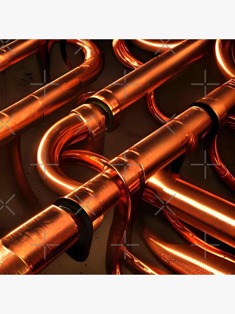 "Copper Pipe, Industrial Design" Sticker for Sale by FroztyArt | Redbubble