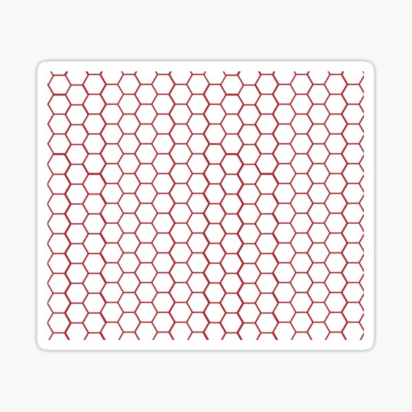"Geometric Red on White Hexagon Pattern" Sticker for Sale by ...