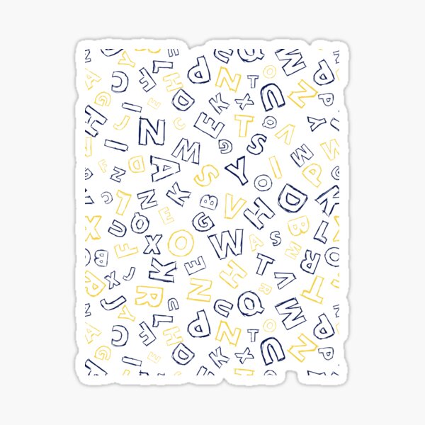 "Alphabets" Sticker for Sale by TowTees | Redbubble