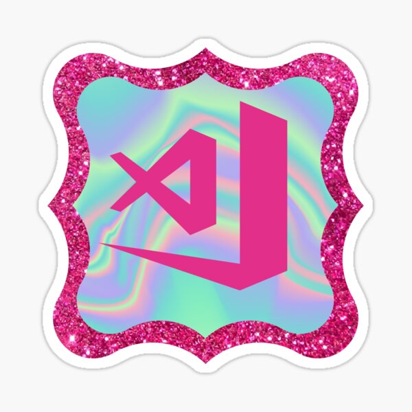 "pink vs-code glitter sticker" Sticker for Sale by Salma-arts | Redbubble