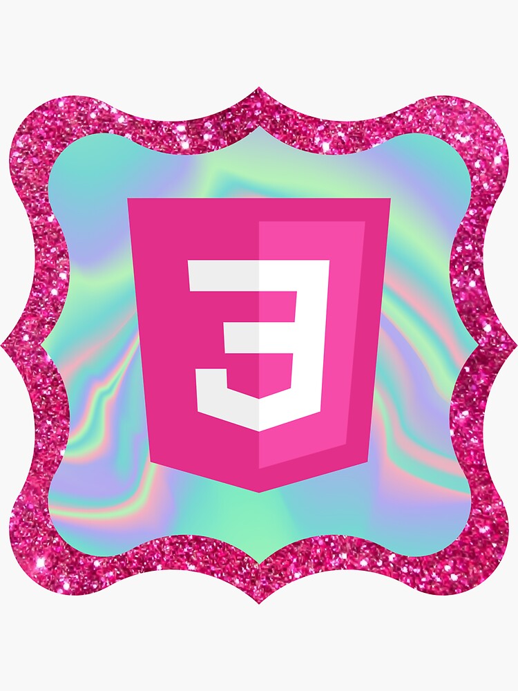 "pink CSS glitter sticker" Sticker for Sale by Salma-arts | Redbubble