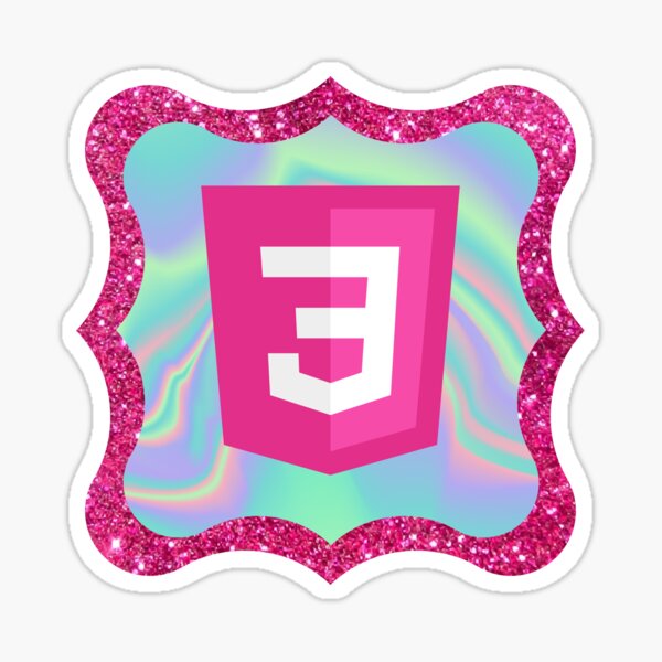 "pink CSS glitter sticker" Sticker for Sale by Salma-arts | Redbubble