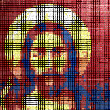 "Jesus Christ Rubik's cubes mosaic" Art Board Print by Speedsam Cube ...