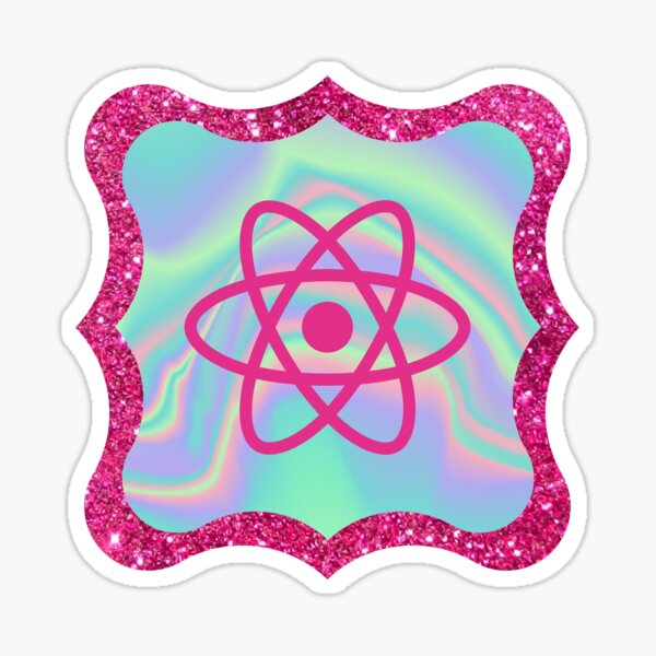 "pink React glitter sticker" Sticker for Sale by Salma-arts | Redbubble