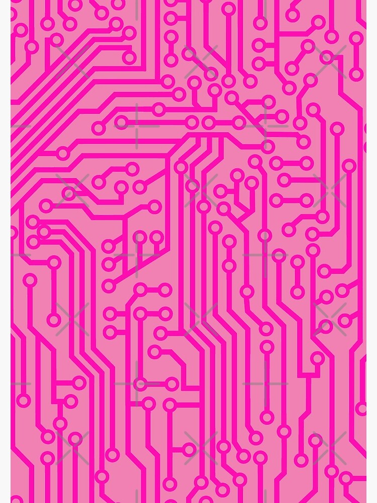 "Geeky Pink Circuit Board Pattern" Spiral Notebook for Sale by bexilla ...