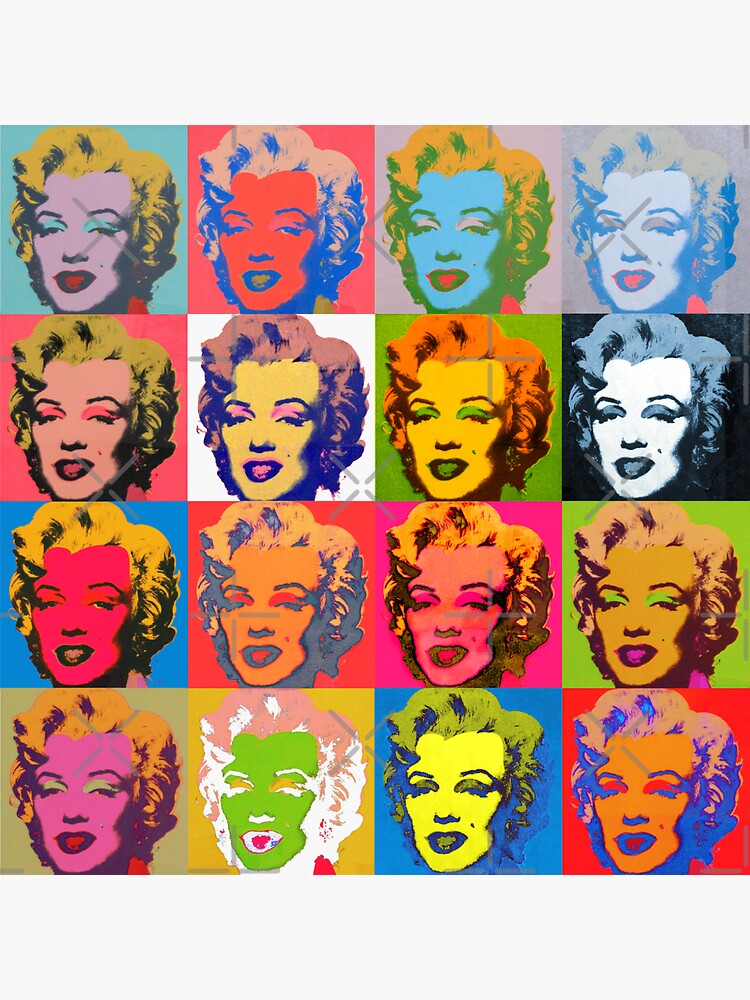 Pegatina «Díptico de Marilyn Monroe basado en Andy Warhol» de ...