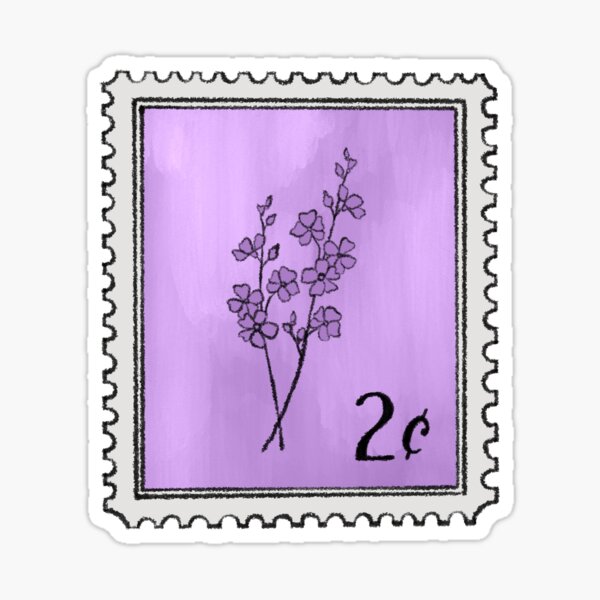 "February Birth Flower Violet Stamp" Sticker for Sale by Zephyr-Studio ...