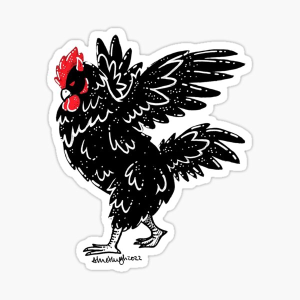 "Evil Chicken" Sticker for Sale by Miss-A-McQ-Art | Redbubble