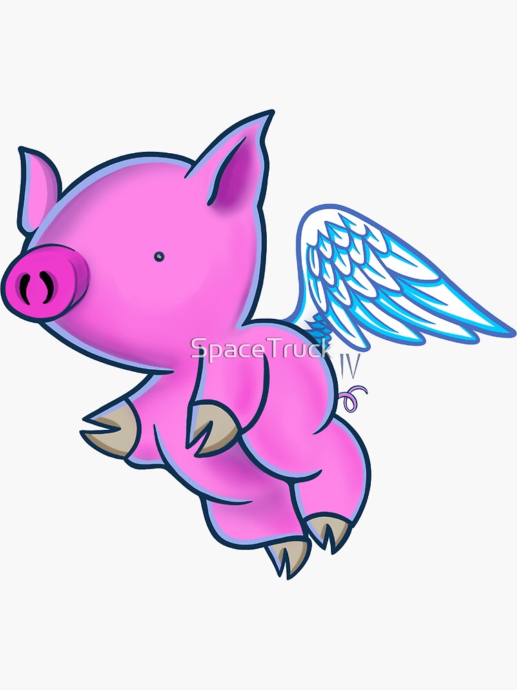 "Cute Flying Pig" Sticker for Sale by SpaceTruck | Redbubble