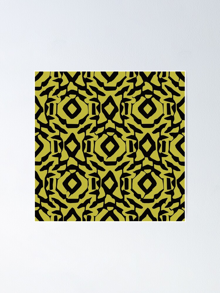 "Hive, Geometric Design In Mustard Yellow, And Black." Poster for Sale ...