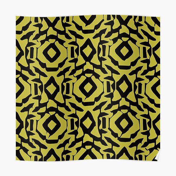 "Hive, Geometric Design In Mustard Yellow, And Black." Poster for Sale ...