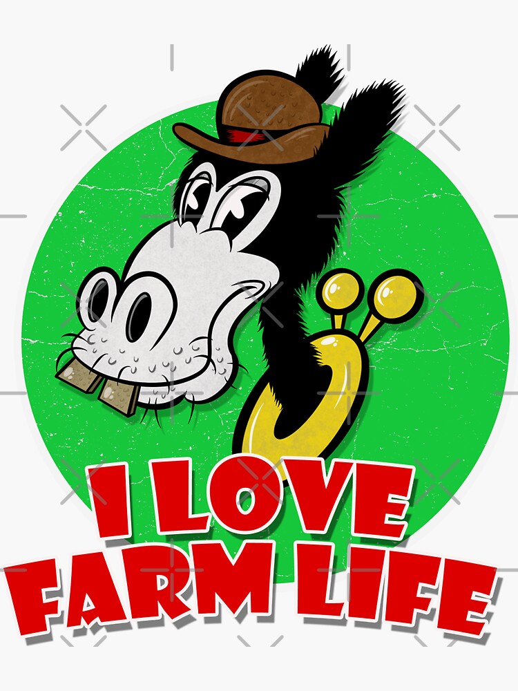 "I Love Farm Live- Retro " Sticker for Sale by DopeRetroSwag | Redbubble