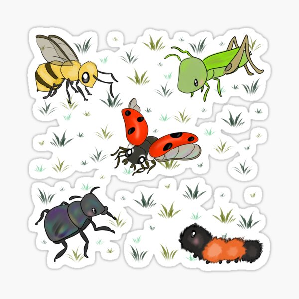 "Because Bugs" Sticker for Sale by FickleandFancy | Redbubble