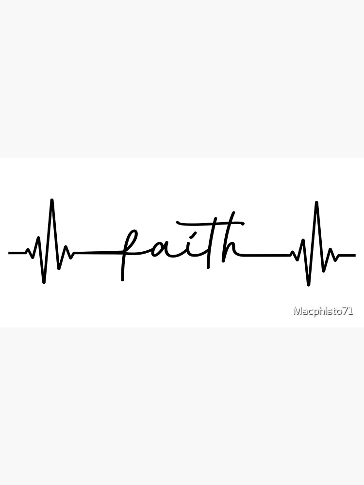 "Faith religion heart line heartbeat pulse" Poster for Sale by ...