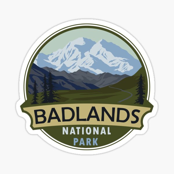 "Cool Vintage Retro Badlands National Park Mountain Hiking" Sticker for ...