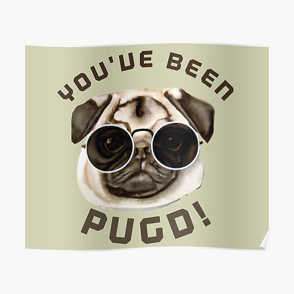 "Hipster-Mops, dummer süßer Mops, Aquarell-Mops, trendiger Swag-Mops ...