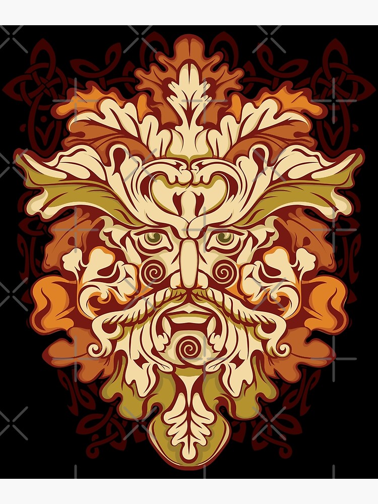 "Celtic Green Man Scottish Folklore Mythology Pagan Irish" Poster for ...