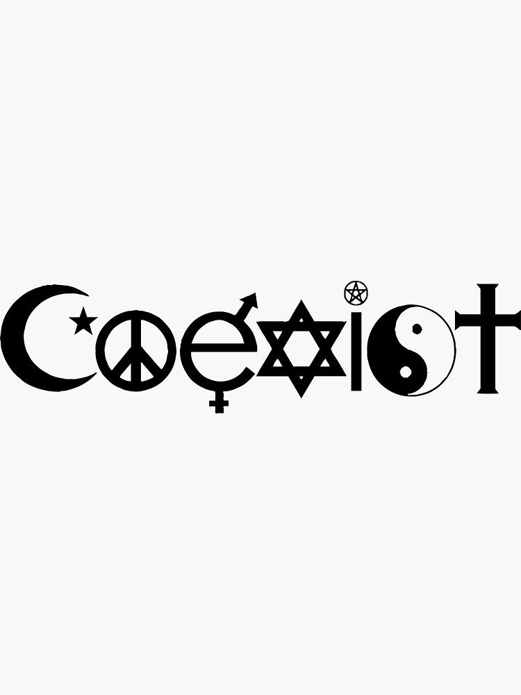 "Coexist Sticker" Sticker by Cheesy-Puffs | Redbubble