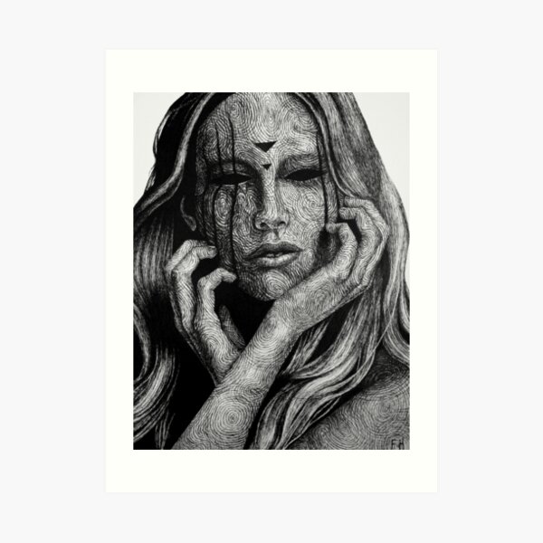 "Now I Can See - Ink Drawing by Frank Heiler" Art Print for Sale by ...