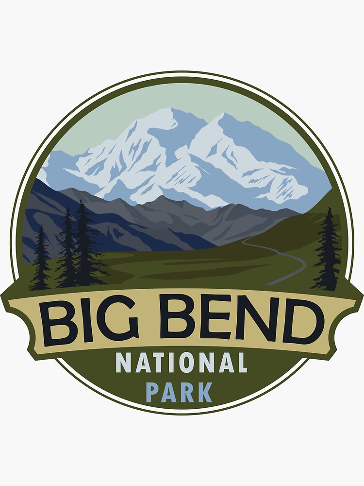 "Cool Vintage Retro Big Bend National Park Mountain Hiking" Sticker for ...