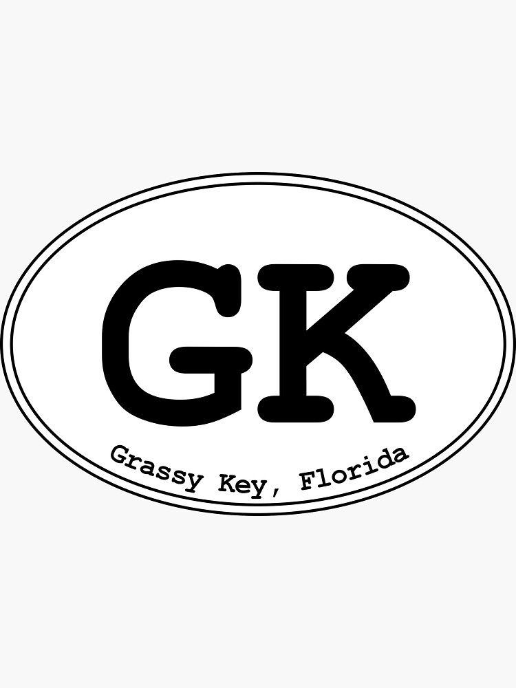 "GK - Grassy Key Florida Oval Design" Sticker for Sale by dodgemdesigns ...