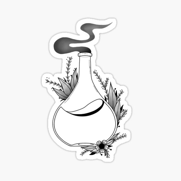 "Floral Potion Bottle with Smok" Sticker for Sale by HaleighMade ...