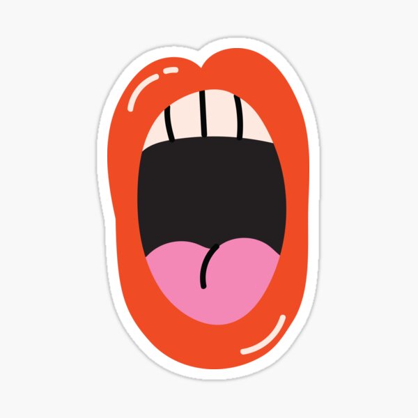 "Open Mouth with Teeth and Tounge" Sticker for Sale by PrintPortal ...
