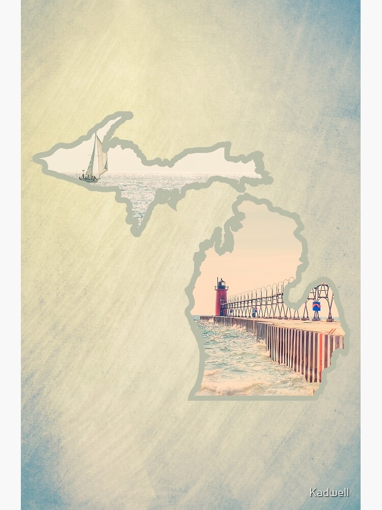 "Michigan Mitten 2" Framed Art Print for Sale by Kadwell | Redbubble