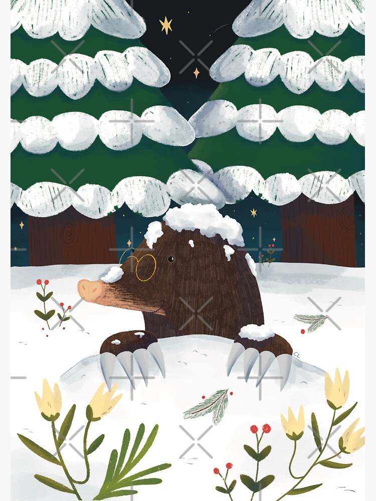 "christmas mole" Sticker for Sale by Cynthiadoodlez | Redbubble