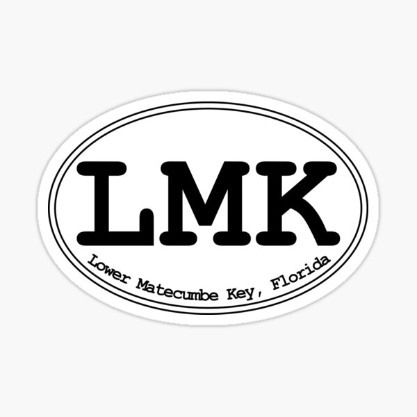 "LMK - Lower Matecumbe Key Florida Oval Design" Sticker for Sale by ...