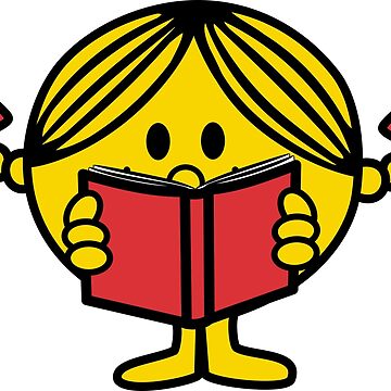 "little miss reading" Sticker for Sale by indiebookster | Redbubble