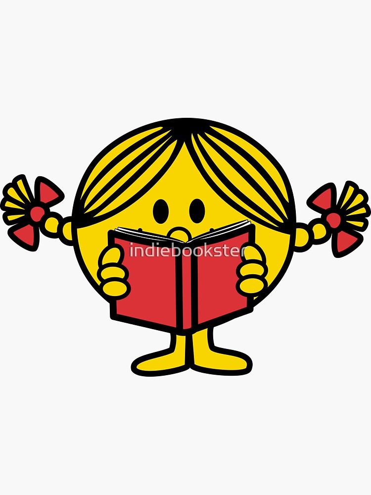 "little miss reading" Sticker for Sale by indiebookster | Redbubble