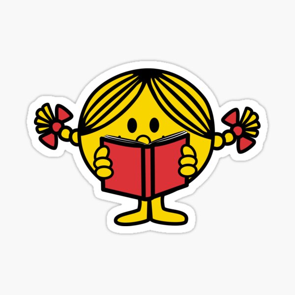 "little miss reading" Sticker for Sale by indiebookster | Redbubble