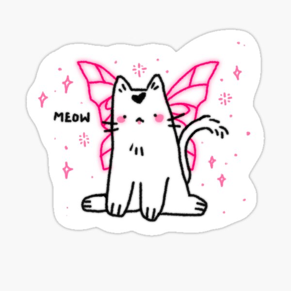 "pink fairy cat" Sticker for Sale by kunxdux | Redbubble