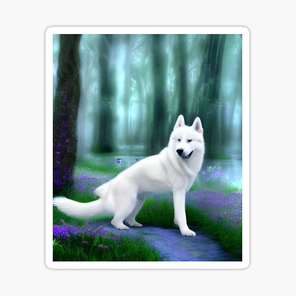 "White siberian husky" Sticker for Sale by CorneliusDesign | Redbubble