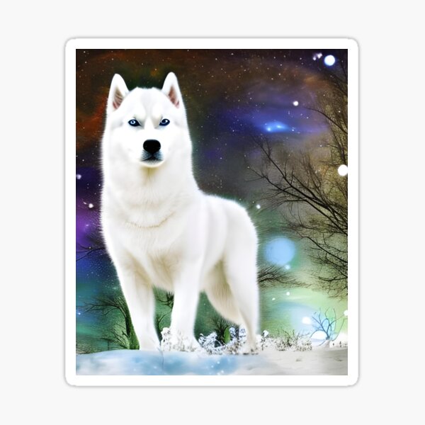 "White siberian husky" Sticker for Sale by CorneliusDesign | Redbubble