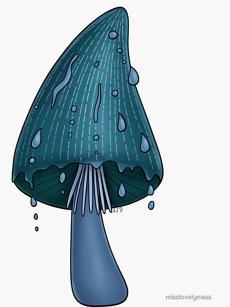 "Blue Mushroom" Sticker for Sale by misslovelymess | Redbubble
