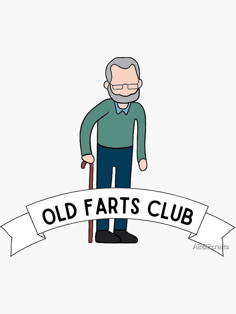 "Old farts club (man)" Sticker for Sale by A2B2crafts | Redbubble