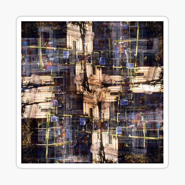 "built around and over otherwise free flowing paths" Sticker for Sale ...