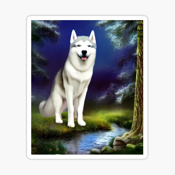 "White siberian husky" Sticker for Sale by CorneliusDesign | Redbubble