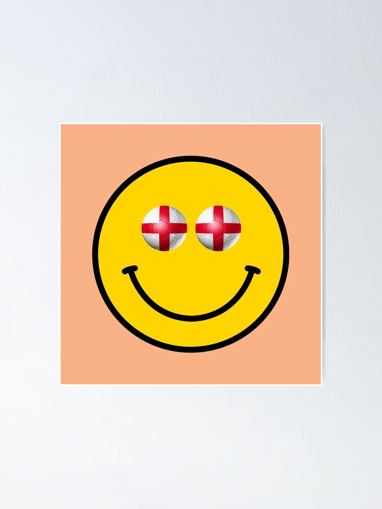 "England Football Smiley Face" Poster for Sale by Amadhaun13 | Redbubble