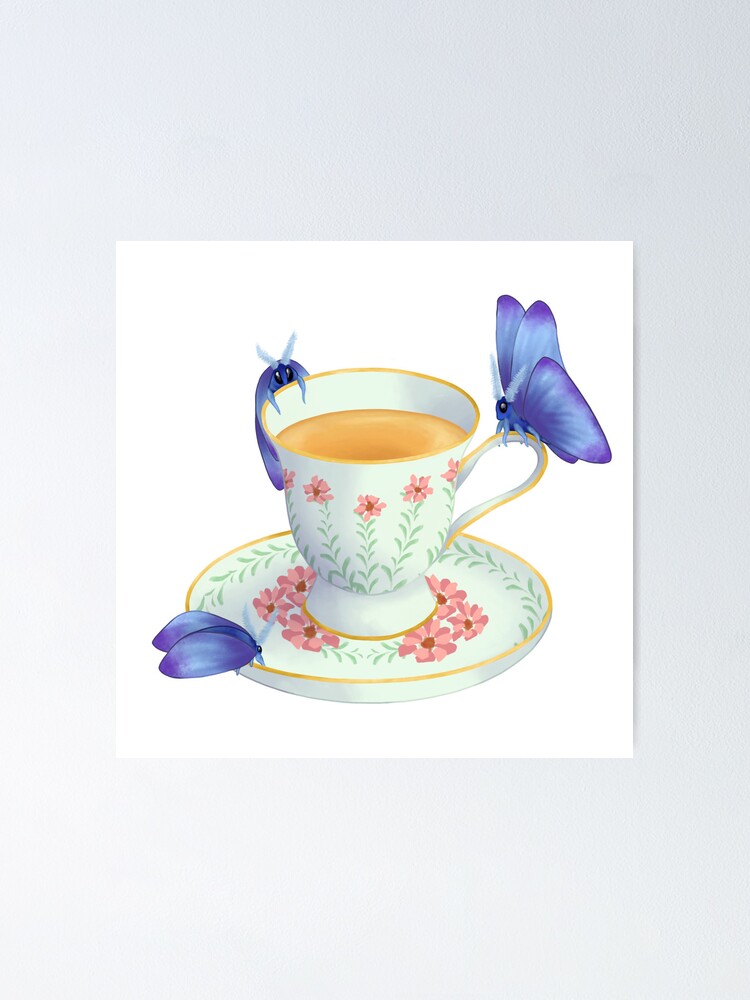 "Tea Time Moth Social" Poster for Sale by Dreamers-Trove | Redbubble