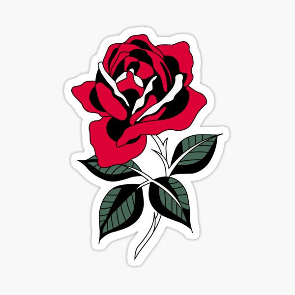 "Red Rose" Sticker for Sale by RevivalGraphic | Redbubble