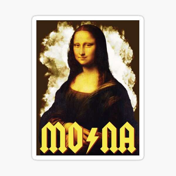 "Metal Mona 2 Lisa Leonardo da Vinci Thunderstruck" Sticker for Sale by ...