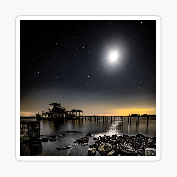 "Moonlit Lake Pontchartrain " Sticker for Sale by DerekWohltmann ...