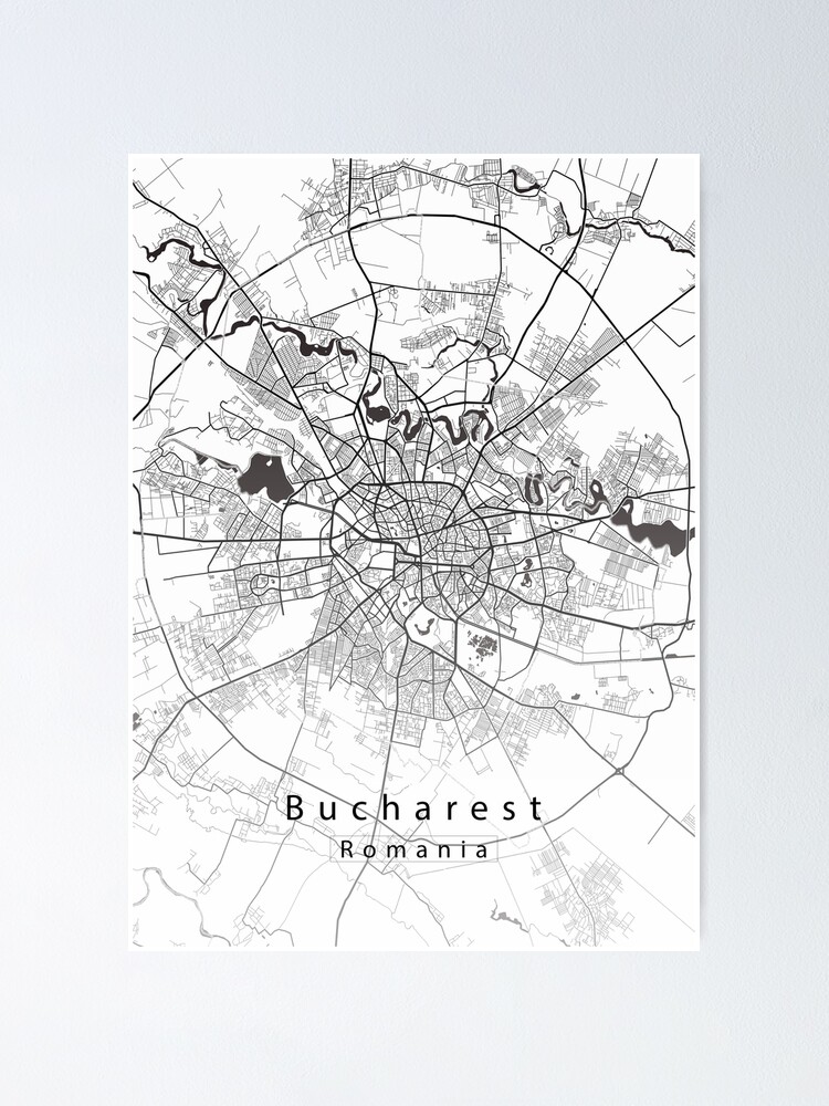 "Bucharest Romania City Map" Poster for Sale by Robin-Niemczyk | Redbubble