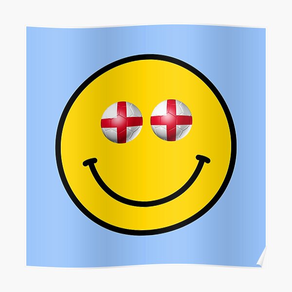 "England Football Smiley Face" Poster for Sale by Amadhaun13 | Redbubble