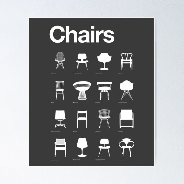 "Chairs, Iconic Chair Designs" Poster for Sale by sub88 | Redbubble