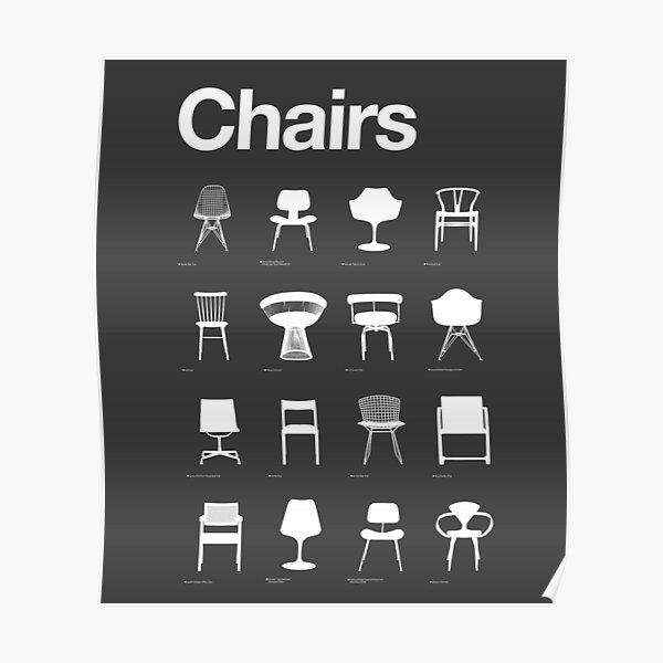 "Chairs, Iconic Chair Designs" Poster for Sale by sub88 | Redbubble