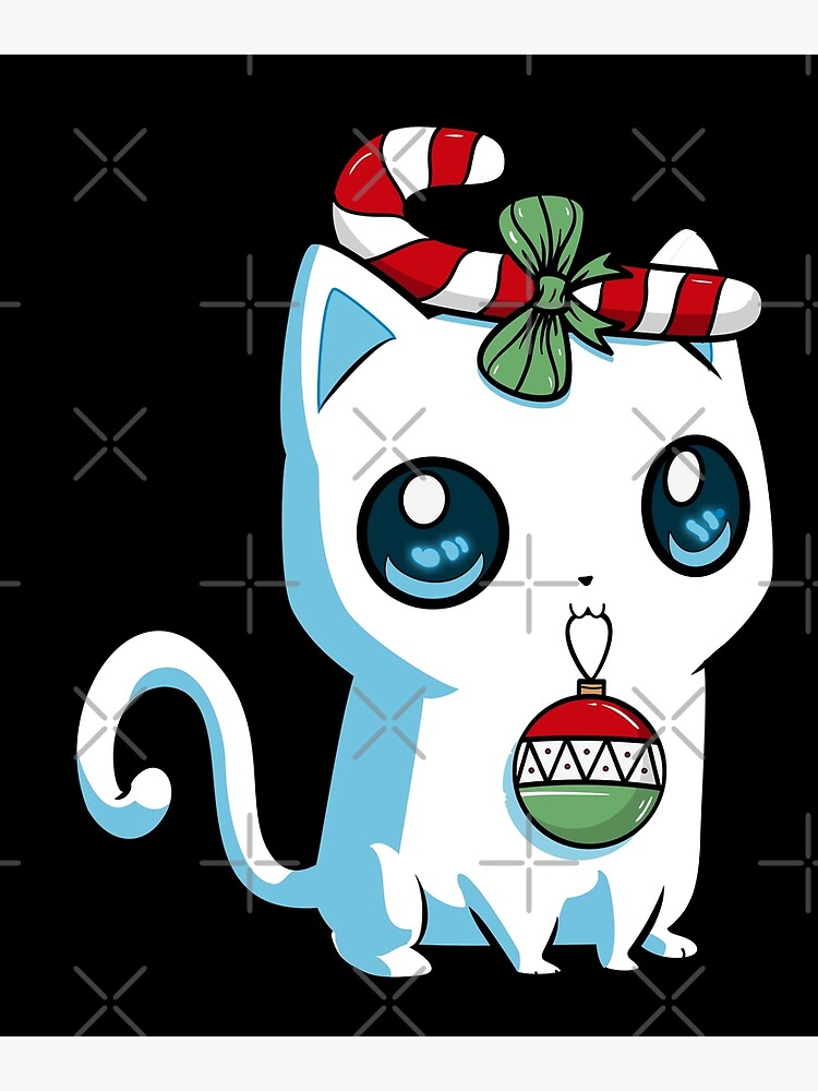 "Cute Cat Xmas - Meowy Christmas" Poster for Sale by HippoSynthwave ...